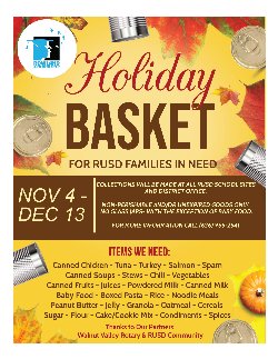 Canned Food Drive Collection for RUSD Holiday Baskets Now - Dec. 13 ...