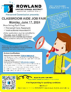 Work with Kids in RUSD! Now Accepting Applications for Classroom AIdes ...